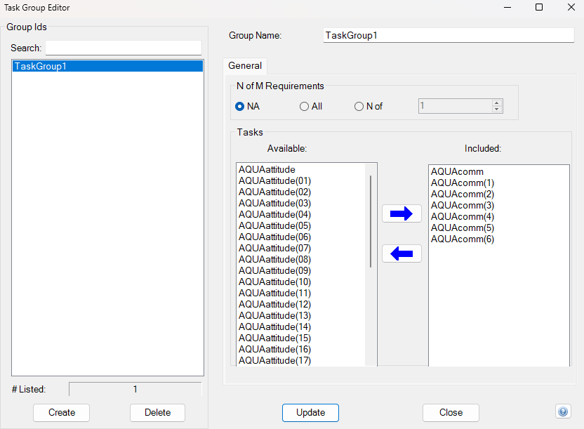 Astro Scheduler Engine Help: Task Group Editor
